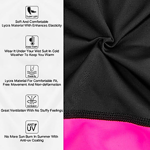 COPOZZ Dive Skin, Diving Snorkeling Surfing Spearfishing Rash Guard-Full Body UV Protection - for Men Women Youth Thin Wetsuit Jellyfish Skin (Pink, Small for Women)