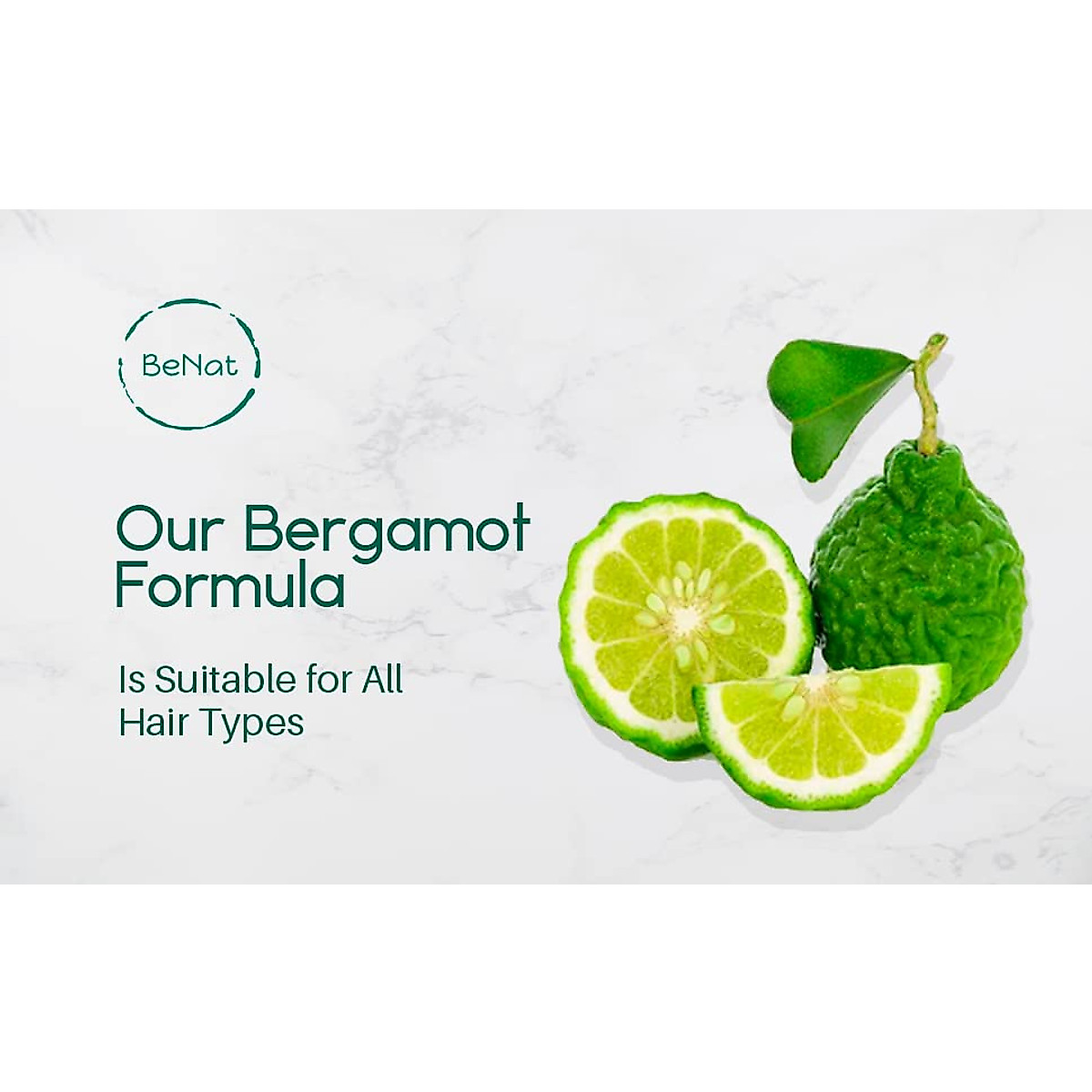 BeNat All-Natural Shampoo & Conditioner Bars Bundle Bergamot for all-Hair Types Nourishes Your Follicles with Antioxidants to Support Healthy Hair Plastic-Free