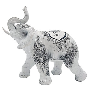 George S. Chen Imports Thai Collectible Statue Figurine Decoration (Trunk up-Thai Elephant, 88246white)