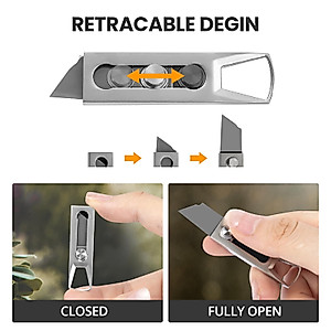 ITOKEY 2 Pack Small Pocket Knife, Keychain Box Cutter, Mini Pocket Knife with 0.78 inch Sharp Blade, EDC Utility Knife for Everyday Carry, Safety Box Opener Tool for Office, Cool Gadgets for Men Women