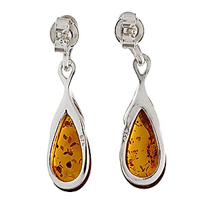 Amber Earrings - GIA Certified Baltic Amber Earrings "Tina" - Dangle Earrings - Sterling Silver Jewelry Collection