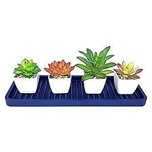 Happitasa Silicone Kitchen Sink Organizer Tray, Sponge Holder and Countertop Protector | Straight Lines Style (SAND DOLLAR, 12"x4")