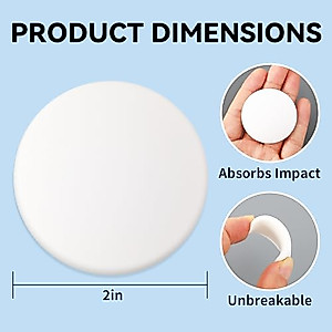 JULBEAR Door Stopper Wall Protector, 12PCS Door Knob Stoppers Wall Protector with Strong Back Adhesive,Quiet, Shock, Absorbent Silicone, Door Handle Bumpers and Protect Wall Surfaces (Round 2 inch)
