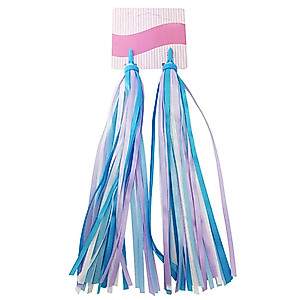 BESPORTBLE 2Pairs Bike Streamers Ribbons+ 1 Bicycle Bell Set Scooter Grips Tassels Bike Accessories for Kids Boys Girls(Random Color Tassels and Red Bell)