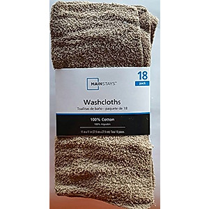 MAINSTAYS 18 Pack Assorted Cotton Terry Thin Washcloths Rags (BWWGB)