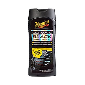 Meguiar's Ultimate Black Plastic Restorer - Restores Black Plastic & Faded Trim Pieces While Adding Durability & UV Protection - 12 Oz