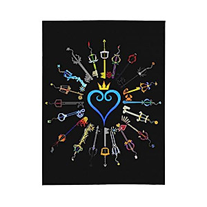 Hearts-Keyblades Ultra Soft Fleece Blanket Flannel Velvet Plush Throw Blanket,60x50in