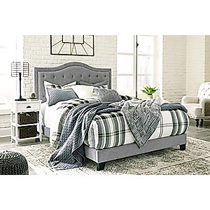 Signature Design by Ashley Jerary Queen Upholstered Tufted Bed Frame, Light Gray