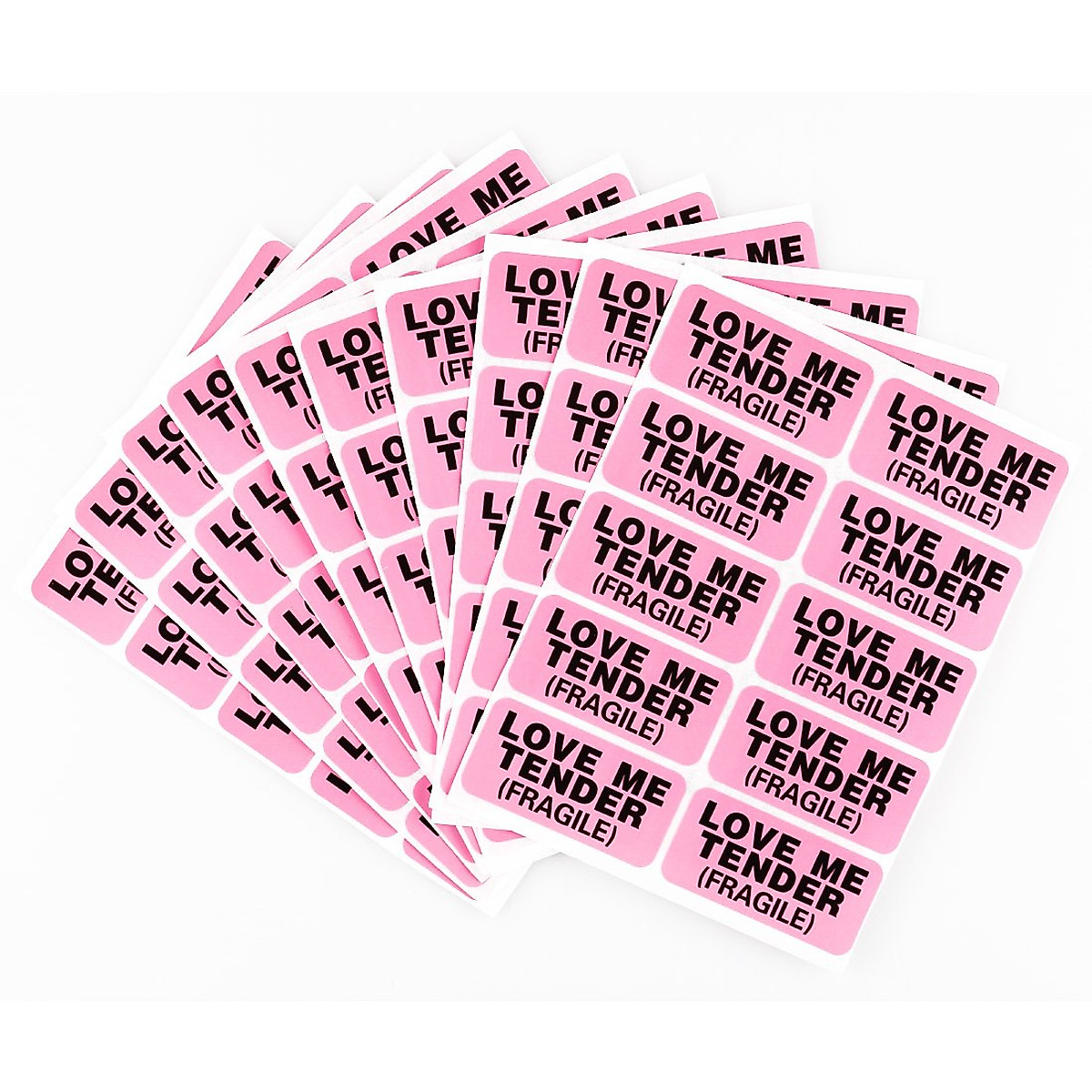 200pcs 1 x 2 inch Pink Fragile Sticker Love Me Tender Shipping Label for Envelope Gift Jewelry Bag