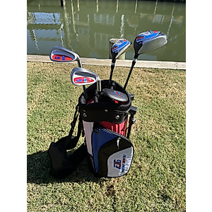 Fingerprints Junior Golf Club Set - Driver, Hybrid, 7i, PW, Putter with Stand Bag - Multiple Sizes - RH and LH (Golf Club Set for Kids 45"-52" Tall (~Age 6-10), Right)