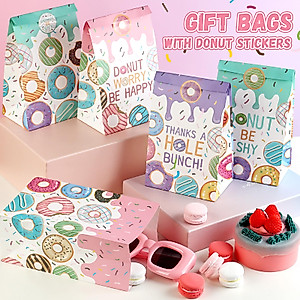 30 PCS Donut Party Favor Candy Bags with 36 Stickers, Sweet one two Birthday Party Decorations, Donut Candy Goodie Bags for Girls Kids Birthday Party, Baby Shower, Weddings, Valentines, Halloween