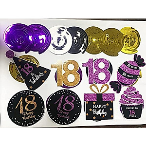 18th Birthday Decorations for Girls Purple Black Gold Girl 18th Birthday Party Hanging Decor/Purple Gold Black Foil Hanging Swirls Girl 18th Birthday Party Decoration Swirls