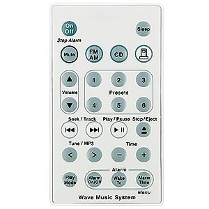 Replacement Remote Control Controller Compatible with Bose Wave Music Player I II III Bose Wave Music System Audio System AWRCC1 AWRCC2