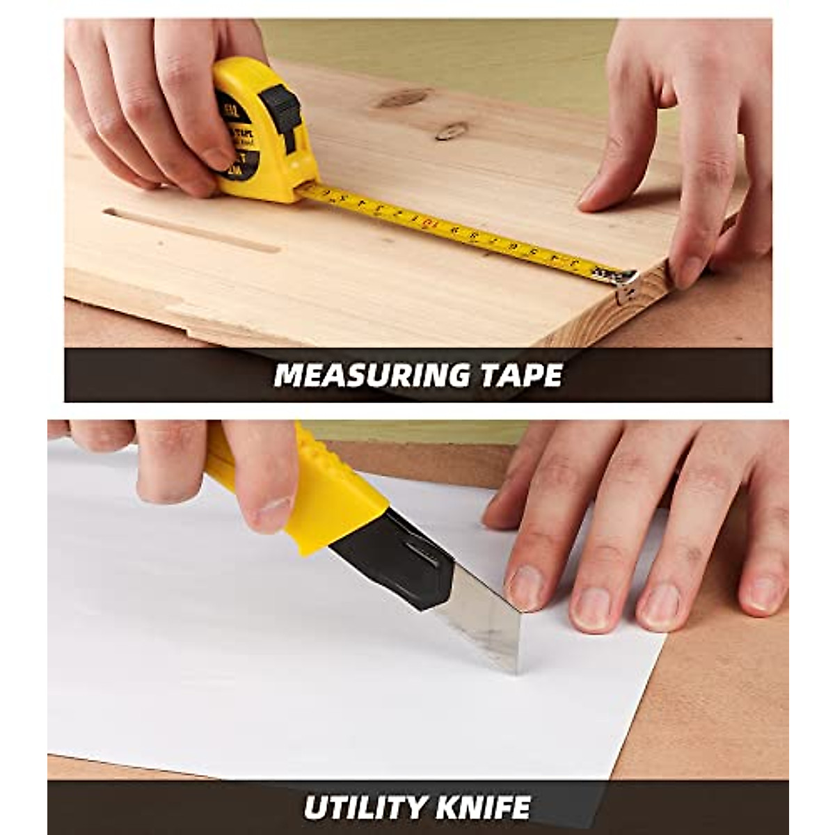 DOWELL Small Homeowner Tool Set 9 Pieces General Household Small Hand Tool Kit with Plastic Tool Box Storage Case