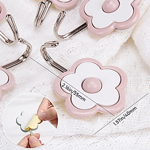 Comidox 5Pcs Cute Floret Utility Hooks Adorable Waterproof Key Hook Wall Hooks Adhesive for Kitchen Bathroom Towels Hats(Random Color)