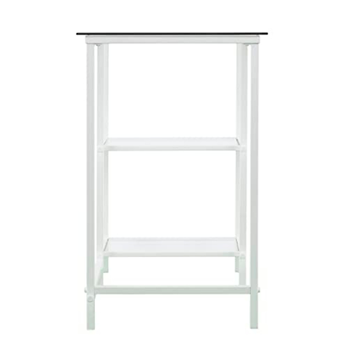 SEI Furniture Layton Metal/Glass Student Desk, White