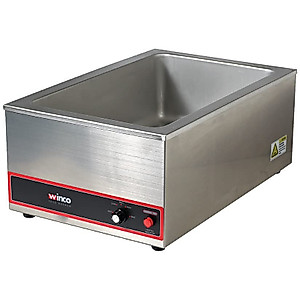 Winco FW-S500 Commercial Portable Steam Table Food Warmer 120V 1200W,Stainless Steel,Large & SPSCF 44197 Size Solid Cover