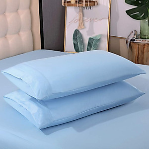 Cheap Bedding Bed Sheet Set - 4 Piece Queen - Microfiber - White and Purple Deep Pockets -King Sheets Sets Closeout - 3 PC Twin Black and Yellow - Sabanas Full Size Clearance Prime (Queen, Blue)