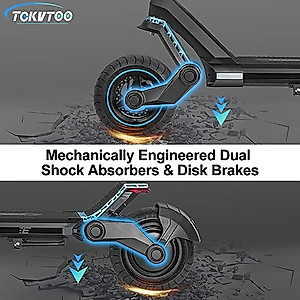 Electric Scooter Adults 30 MPH, Powerful 1200W Motor Foldable Kick Scooter Up to 28-37 Miles, 10" Tires Sports Scooter Commuting Electric Scooter, Double Shock Absorption and LCD Touch Screen (Grey)