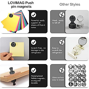LOVIMAG 50Pcs Fridge Magnets, Black Refrigerator Magnets for Whiteboard, Strong Metal Magnets for Fridge, Whiteboard, Office, Classroom, Map, Kitchen