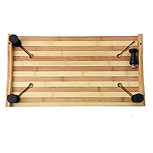 Hatillu - Premium Bamboo Wooden 21” x 11” Stove Top Cutting Board, for Gas or Electric Stovetop Sink Cover, RV Kitchen Chopping Block, with Juice Grooves, Adjustable Legs & Foldable Cooktop Board