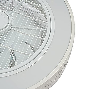 HAPPCUCOE Modern Ceiling Chandelier Flush Mount Ceiling Fan Light Dimmable LED Remote Control Chandelier White Bedroom Living Room Office 110V New