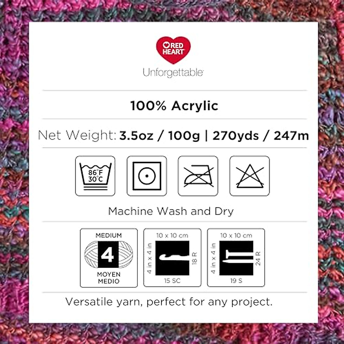 Red Heart Boutique Unforgettable Gotham Yarn - 3 Pack of 100g/3.5oz - Acrylic - 4 Medium (Worsted) - 270 Yards - Knitting/Crochet