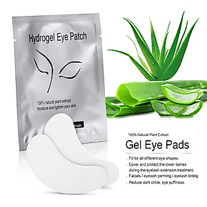 100Pairs Under Eye Eyelash Extension Gel Patches Kit, Lint Free Eye Mask Pads Lash Extension Beauty Tool with Transparent Cosmetic Bag