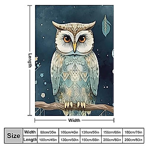Wild Animal Soft Faux Fur Throw Blanket - Owl Flannel Lap Blanket for Couch Sofa Or Bed, Fantasy Bird Fuzzy Fluffy Plush Blanket, Super Cozy and Comfy for All Seasons 30"x40"
