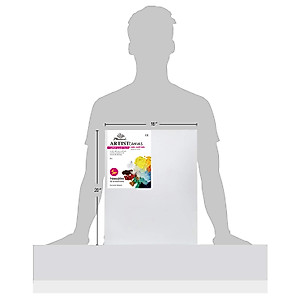 PHOENIX Watercolor Stretched Canvases, 16x20 Inch/4 Pack - 8 Oz, 3/4 Inch Profile, 100% Cotton Triple Primed White Blank Canvases for Watercolor, Acrylic, Gouache, Tempera, Crafts & Pouring Art