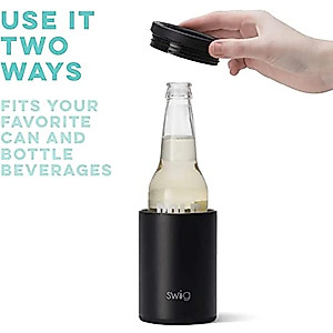 Swig Life Standard Can + Bottle Cooler, Stainless Steel, Dishwasher Safe, Triple Insulated Can Sleeve for Standard Size 12oz Cans or Bottles (Blacksmith)