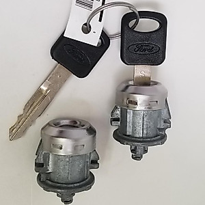 Ri-Key Security - Pair of Door Lock Cylinders Lock Set with Keys for Ford F250 1999-2015