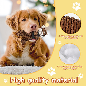 Qonmpcvu 3 Pack Dog Squeak Toys,Tough Layer Plush Dog Toys, Puppy Teething Toys, Dog Toys for Large Dogs, Dog Stuffed Animals Chew Toy,Teething Toys Pet Chew Toys,Tuff Dog Toys for Puppies Large Dog