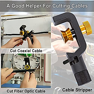 groword 8-28MM Wire Stripper, FTTH Armored Fiber Optic Cable Stripper, Coaxial Mid Span Cable Stripper, Radial Cutter, Slitting Tools with Adjustable Cutting Depth, 5/16" to 1 1/8" Diameter