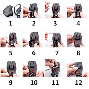 LDYFC Auto Car Leather Gear Shift Knob Cover for Ford EcoSport Escape / Fusion /C-Max Energi Wagon / Fiesta / Focus / Transit Accessories