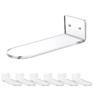 6 Sets Floating Shoe Shelves for Wall, Clear Acrylic Shoe Display for Sneakers Shoe Rack Extra Thick with Screws and Anchors, Wall Mounted Display Shoe Shelves (Transparent)