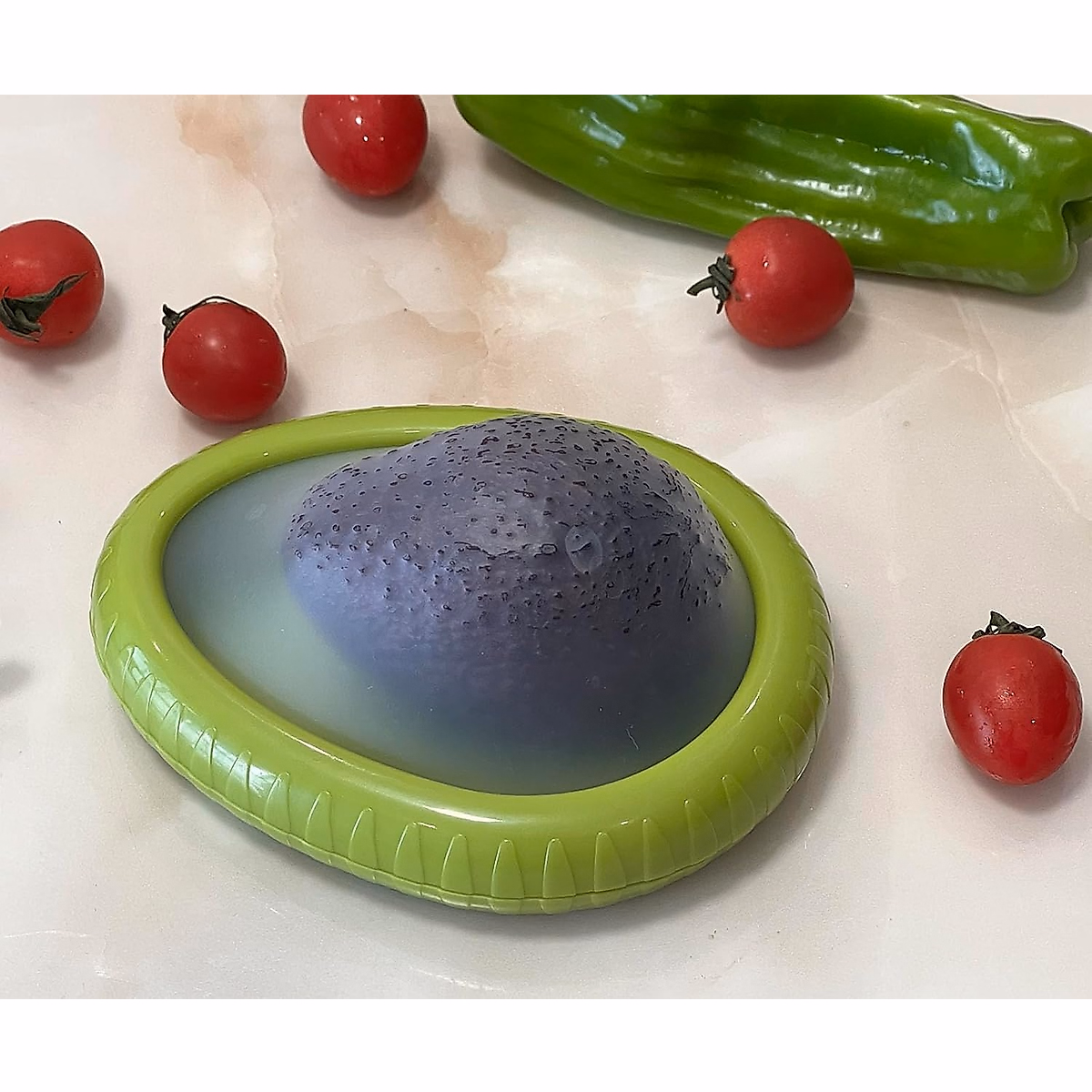 4PC Silicone film preservation box Fruit and Vegetable Storage Containers Set for Fridge, Onion Storage Container, Avocado keeper,Tomato Saver,and Lemon holder reusable silicone food savers