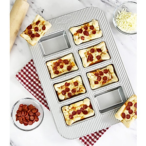 USA Pan Bakeware Aluminized Steel Mini Loaf Pan, 8-Well