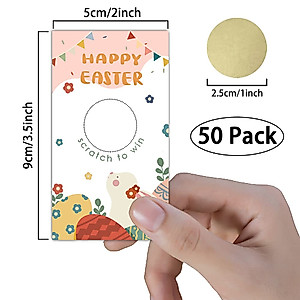 REWIDPARTY Blank Easter Party Scratch Off Cards（50 Pack） Funny Activity for Groups Kids Adults, Easter Bunny and Easter Eggs Scratch Off Tickets, Festive Raffle Tickets, Easter Holiday Party Supplies
