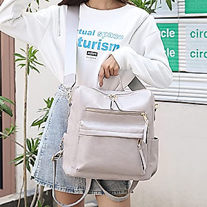 Iblue Fashion Backpack Purse for Women Convertible Travel Shoulder Bag PU Leather Satchel Handbags,#B3159 (Purple)