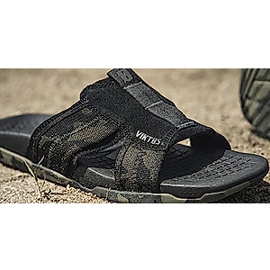 VIKTOS Men's Lightweight Outdoor Open Toe Athletic Anti-Slip Custom Fit Ruck Recovery MC Slide Sandals, Multicam Black, 10