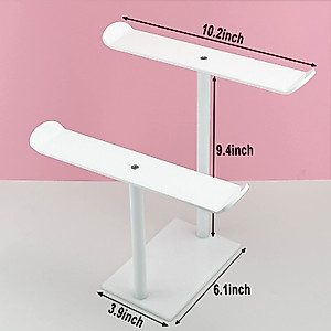 Bigfety Headband Holder, Acrylic Headband Organizer Stand, Hair Accessories Storage (2-Tier & 2-Panel)