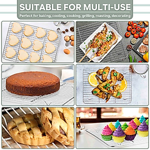 Herogo Cooling Rack Set of 2, Stainless Steel Large Baking Oven Rack, 16.5" x 11.5" Fit Half Sheet Pan, Bacon Cake Cookies Rack for Cooling Grilling Roasting, Rust Resistance