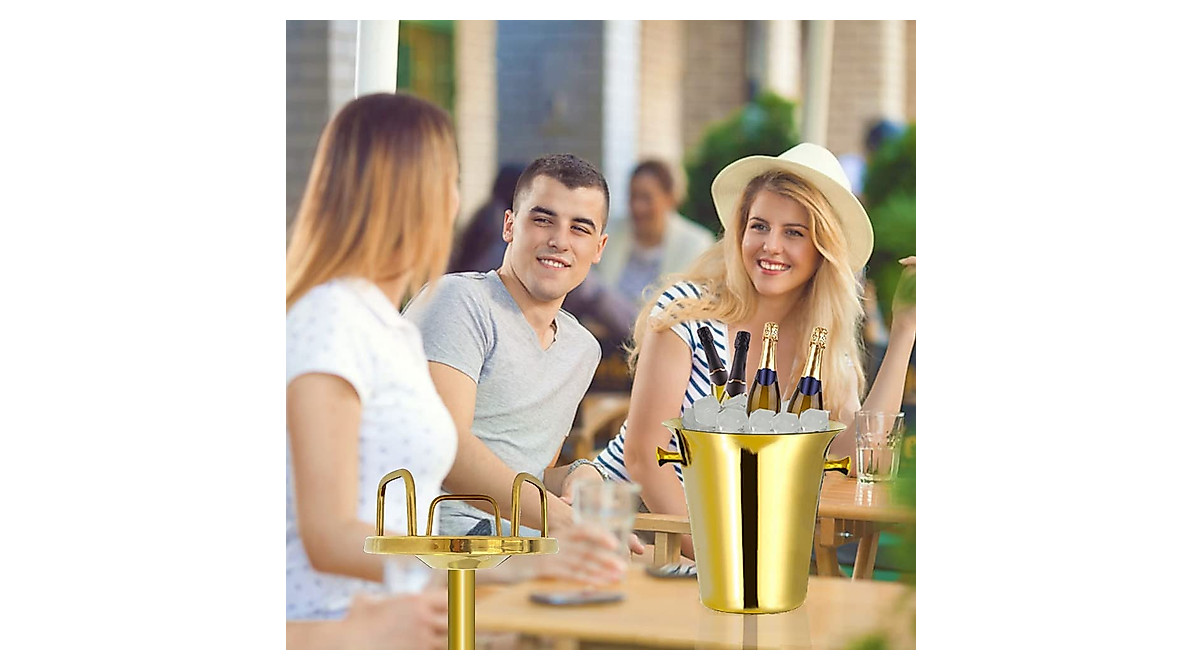 Stainless Steel Ice Bucket with Stand 5L for Wine & Champagne