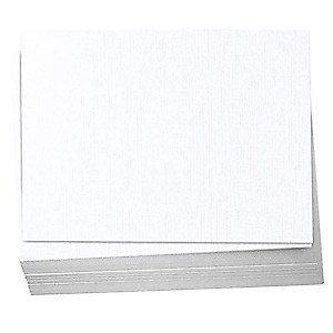 Hamilco 5x7 White Linen Textured Cardstock Paper Blank Index Cards Flat Card Stock 80lb Cover – 50 Pack