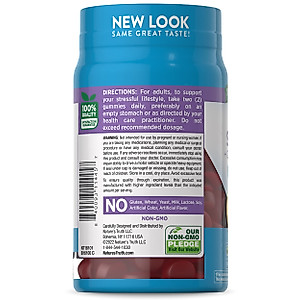 Stress Relief Gummies for Adults | with Gaba, L Theanine and Lemon Balm | Lemon Strawberry Gummies | Non-GMO, Gluten Free Supplement | by Nature's Truth