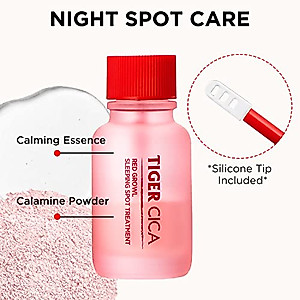 It'S SKIN Tiger Cica Red Growl Sleeping Spot Treatment – Dries Out Acne, Pimples, Blemishes, Zits and Clogged Pores – Overnight Trouble Solution for Inflamed Skin – Calamine, Tea Tree and Tea Tree, 0.5 fl.oz.