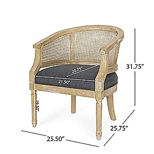 Christopher Knight Home Steinaker Accent Chair, Charcoal + Natural