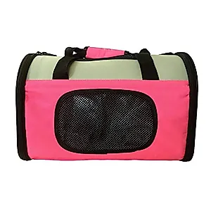 Reelok Portable Soft Sided Airline Approved Dog Carrier Pet Travel Bag Pet Home Comfortable Pink Carrier for Cats, Puppies and Small Animals