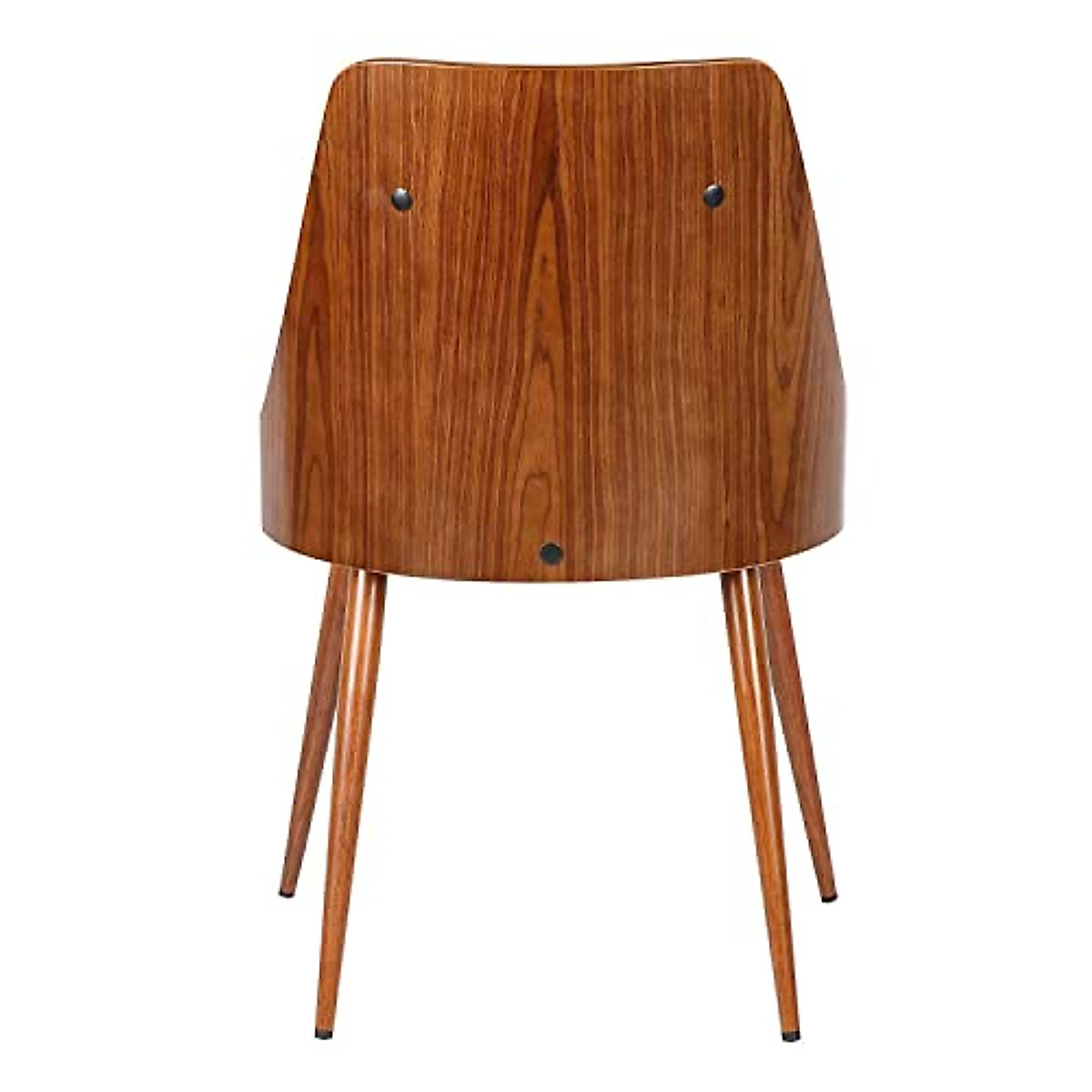 Armen Living Lily Dining Chair in Black Faux Leather and Walnut Wood Finish 20 x 31 x 23